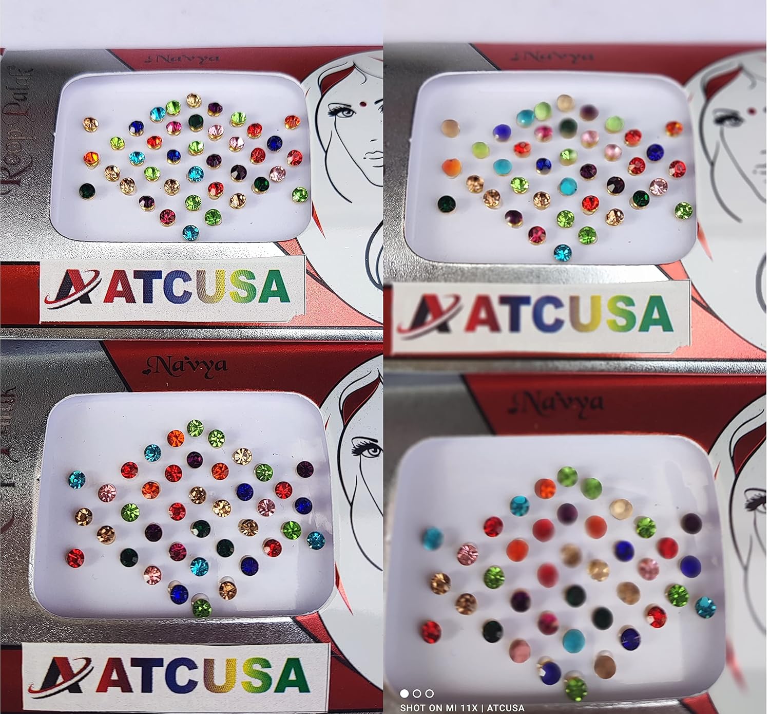 Crystal Bindi Dots – Temporary Face Jewels, Nose Tip Togo – Nokshi ...